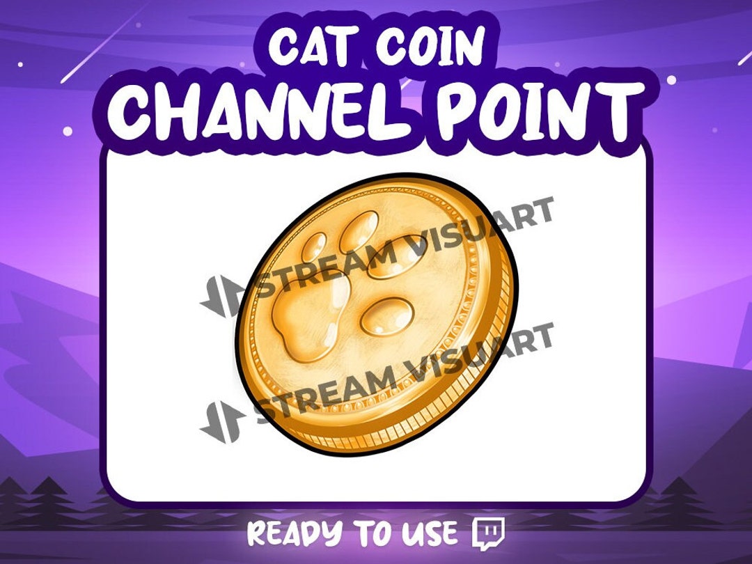 Cat Coin Twitch Channel Point Icon Cute Currency Token Money Gold Piece ...