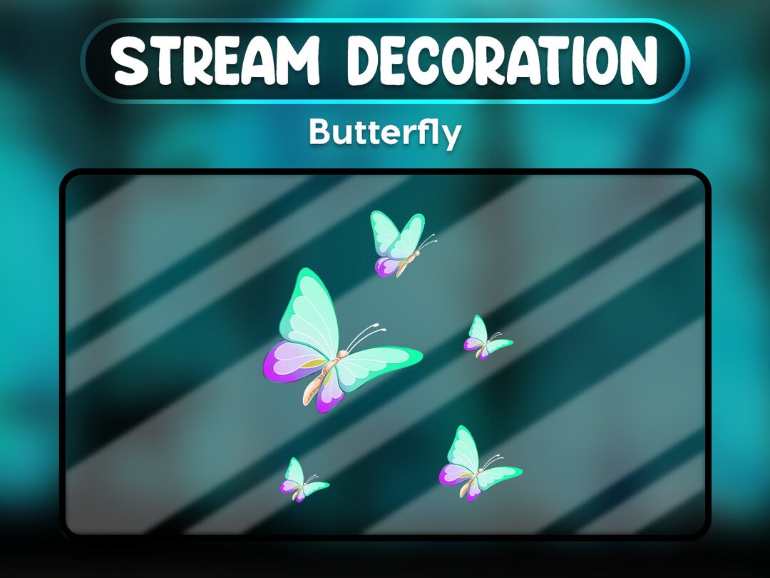 Butterfly Animated Stream Decoration: Magic Twitch Overlay (digital) - Etsy