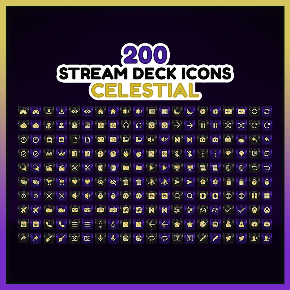 Celestial Stream Deck Icons 200 Twitch Streamers Stars Designs ...