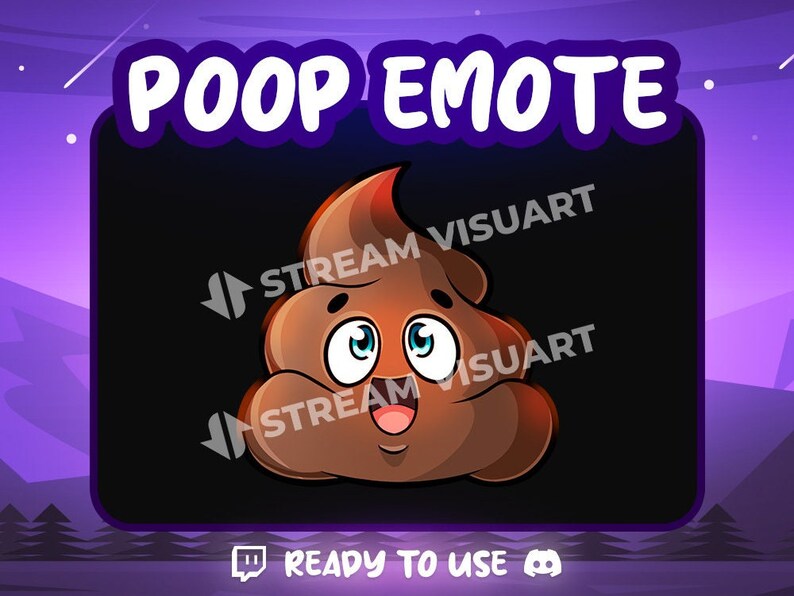 Poop Twitch Emote Discord Emoji Kick Subscriber Kawaii Cute Brown ...