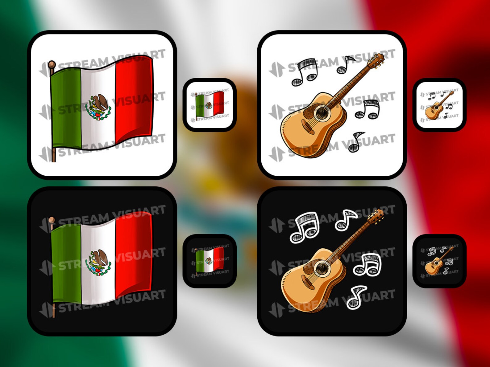 Mexican Fiesta Twitch Emotes: Chili, Tequila, Sombrero (digital ...