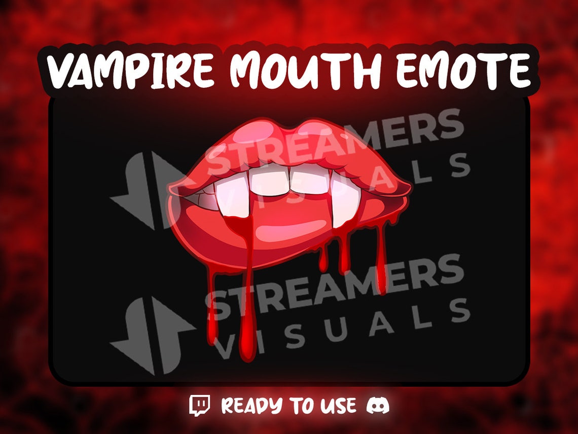 Vampire Mouth Twitch Emote: Gothic Dracula Lips (digital Download) - Etsy