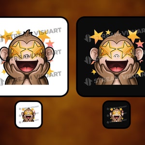 Monkey Twitch Emotes Pack 6x Ape Primate Chimpanzee Cute Fear WTF Love ...