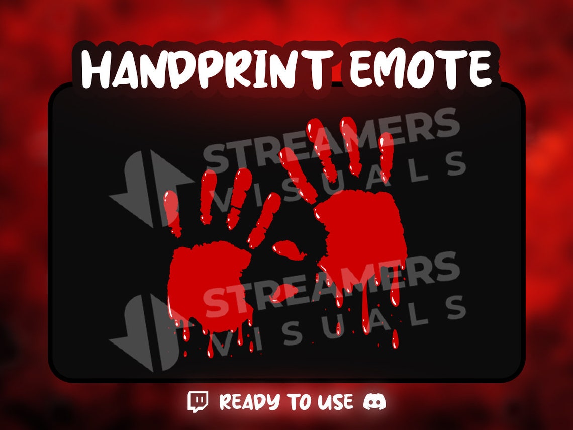 Handprint Twitch Emote Discord Emoji Kick Subscriber Horror Blood Red ...