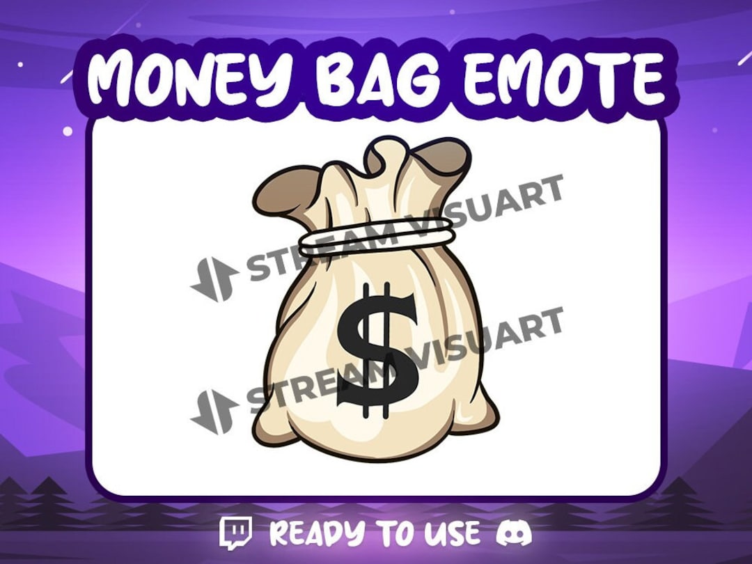 Money Bag Emote: Twitch, Discord, Youtube, Facebook (digital Download ...