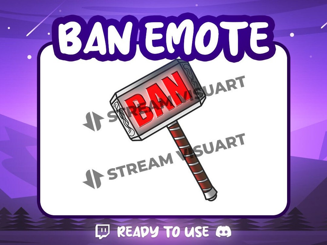 BAN Mjolnir Twitch Emote Discord Emoji Kick Subscriber Viking Thor ...