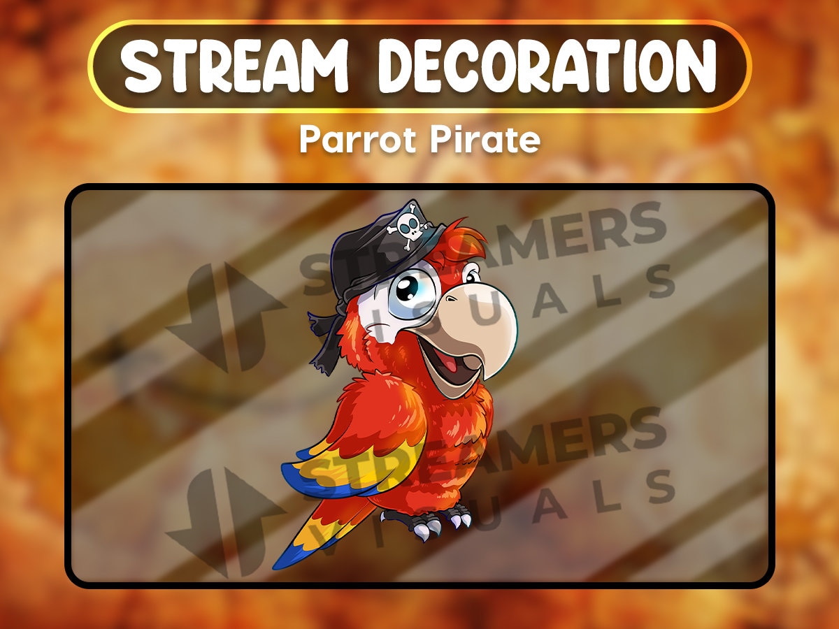 Parrot Pirate Animated Stream Decoration Sea Robber Games Streamer Gift ...
