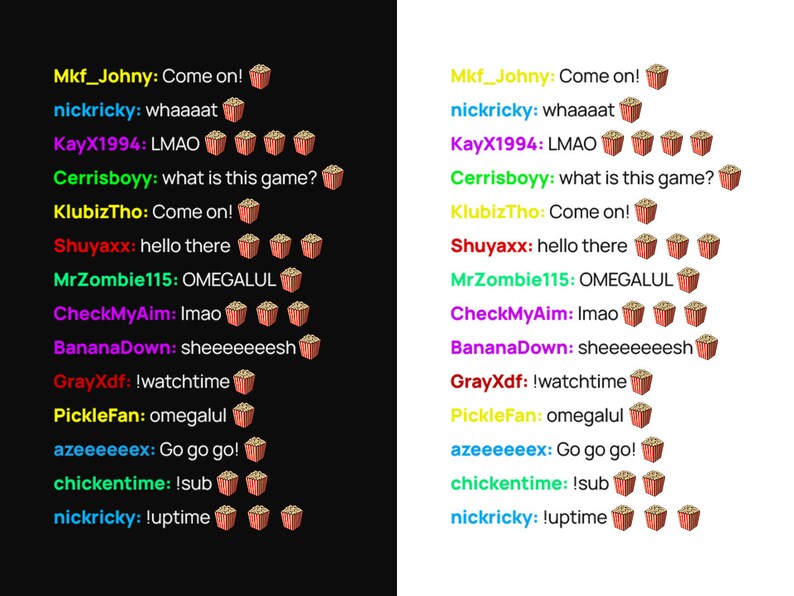 Popcorn Twitch Emote Discord Emoji Kick Subscriber Snacks Food Salty ...