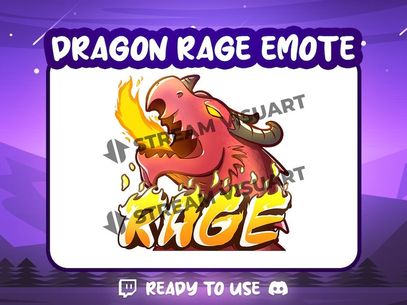 Dragon Rage Twitch Emote Discord Emoji Kick Subscriber Fire Creature ...