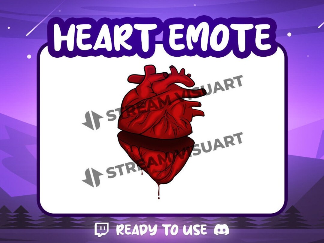 Heart Twitch Emote Discord Emoji Kick Subscriber Human Organ Gothic ...