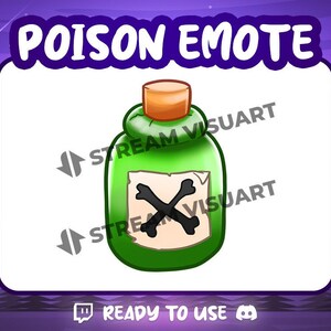 Poison Twitch Emote Discord Emoji Kick Subscriber Toxic Green - Etsy