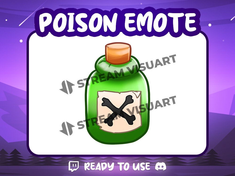 Poison Twitch Emote Discord Emoji Kick Subscriber Toxic Green - Etsy