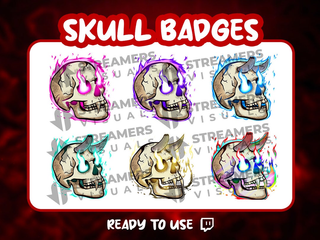 Skull Twitch Sub Badges Halloween Vampire Skeleton Bones Gothic Pirate ...