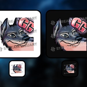 Wolf Twitch Emotes Pack 6x Canidae Dog Cool Grey Love Hype Hi GG Raid ...