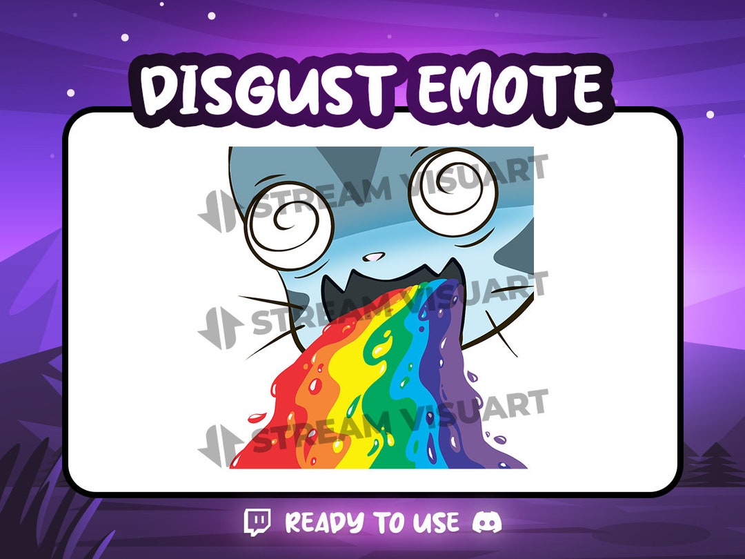 Disgust Cat Twitch Emote Discord Emoji Youtube Subscriber - Etsy UK