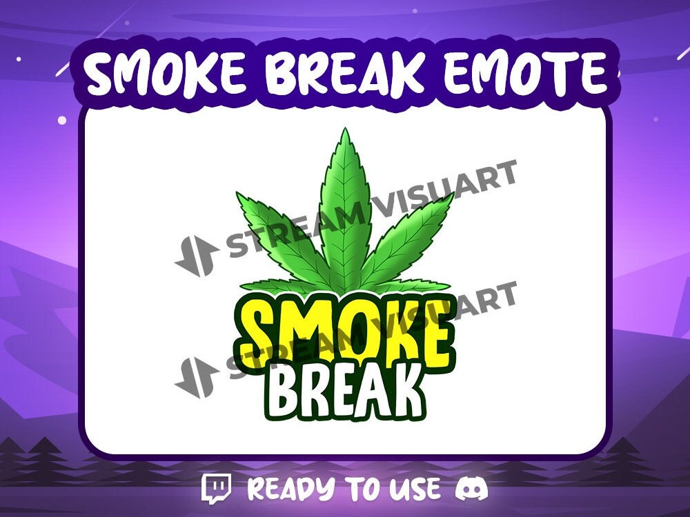 Smoke Break Twitch Emote Discord Emoji Kick Subscriber Weed Green Plant 420 Grass Emoticon ...