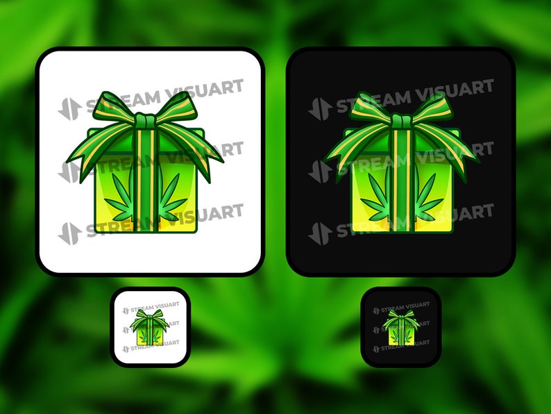 Weed Twitch Emotes Pack 6x Plant 420 High Blunt Stoned Green Cool Grass ...
