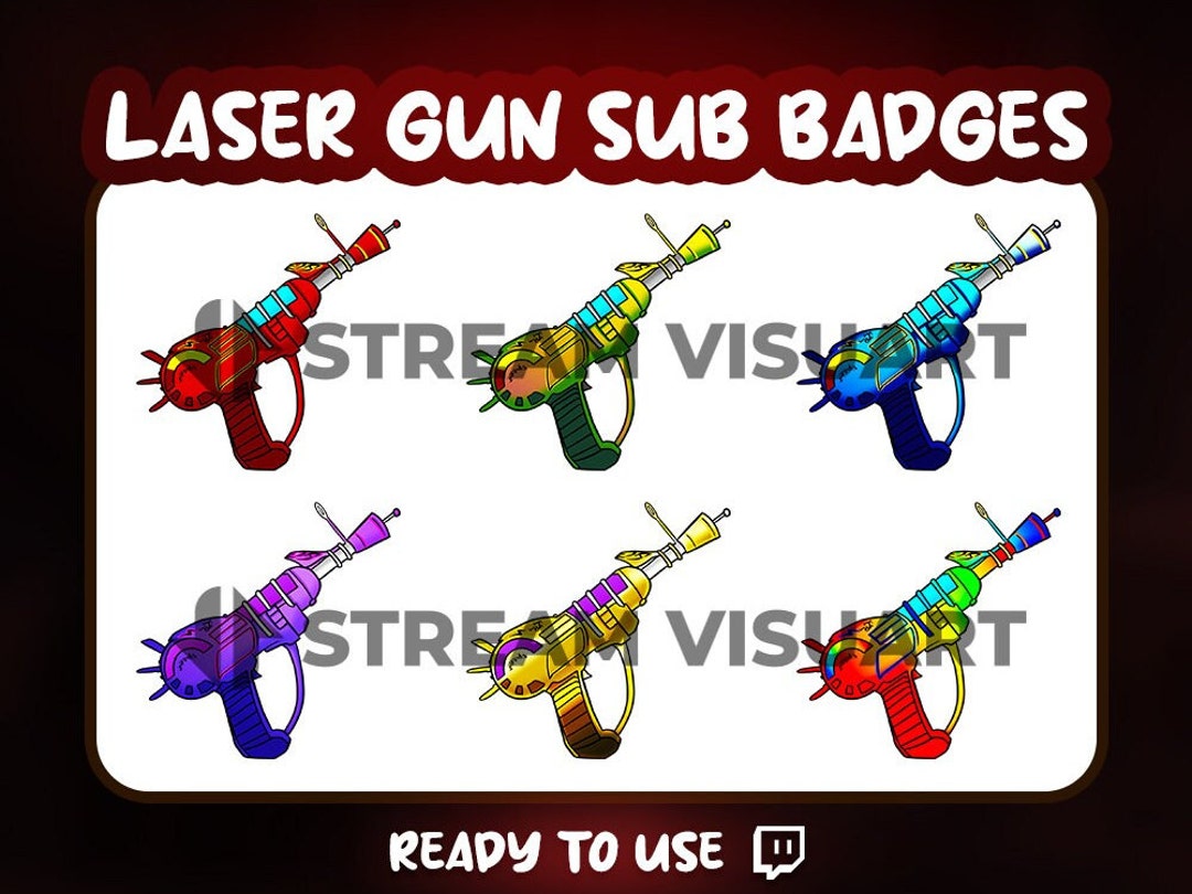 Lazer Gun Twitch Sub Badges X6 Colorful Gaming Action Multiplayer ...