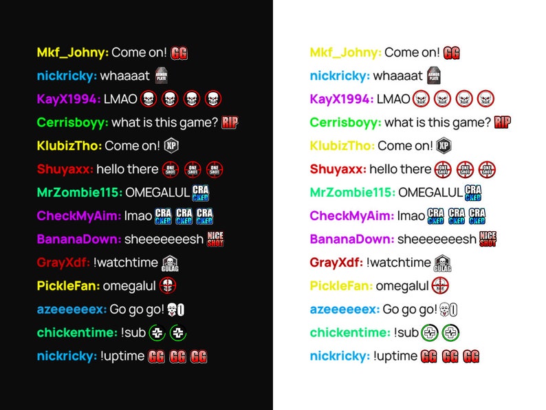 Warzone Twitch Emotes Pack 12x Cool Badass Gg RIP Grenade FPS Skull ...