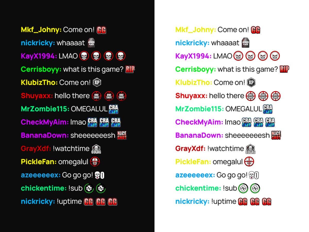 Warzone Twitch Emotes Pack 12x Cool Badass Gg RIP Grenade FPS Skull ...