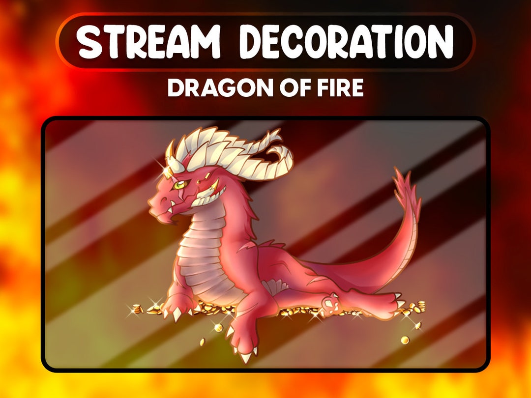 Dragon of Fire Animated Stream Decoration: Twitch Webcam Overlay ...