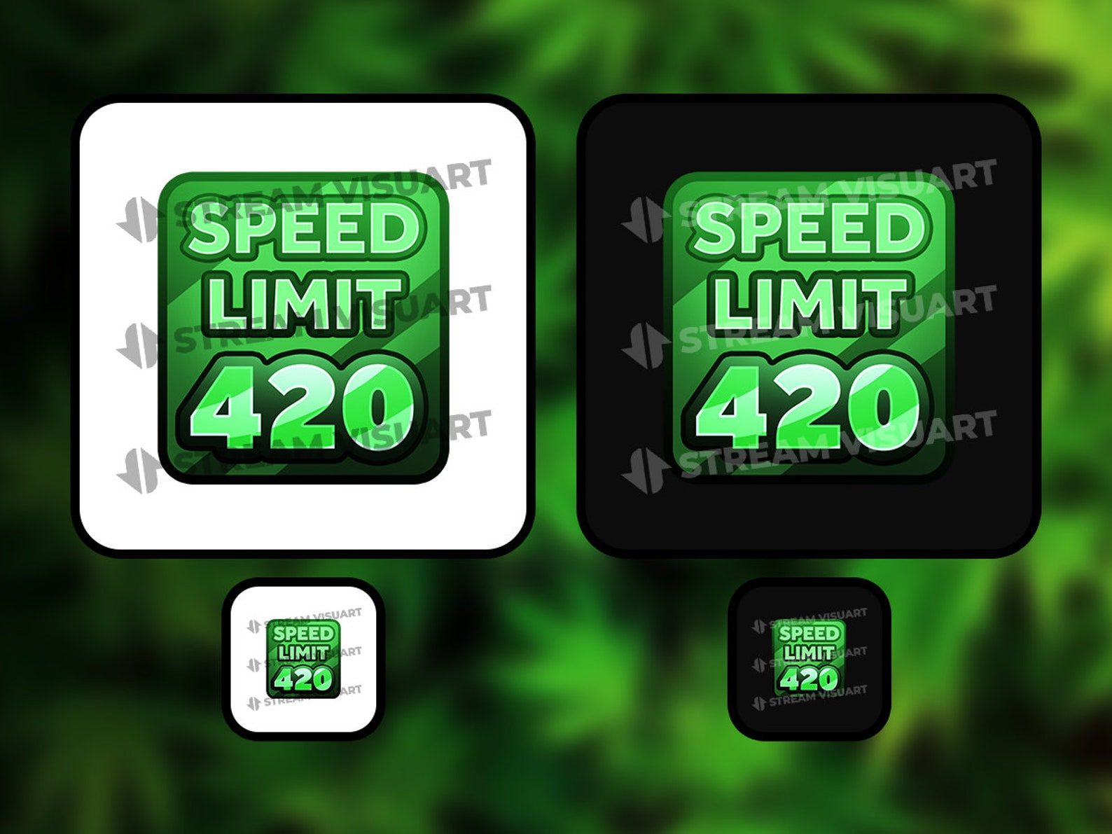 Weed Twitch Emotes Pack 6x Plant 420 High Blunt Sub Cat Green Cool BRB ...