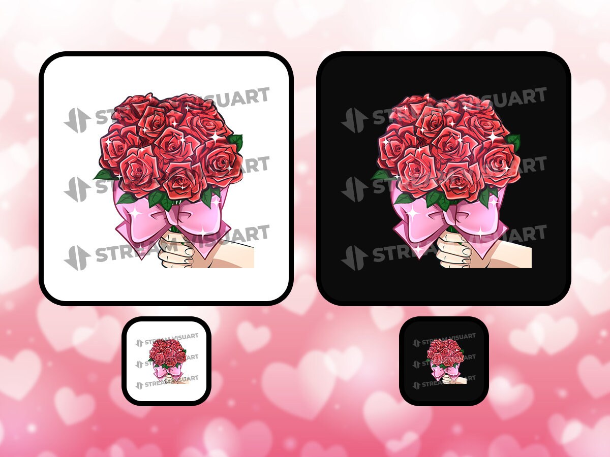 Love Twitch Emotes Pack 6x Romantic Affection Valentine's Day Gift Rose ...