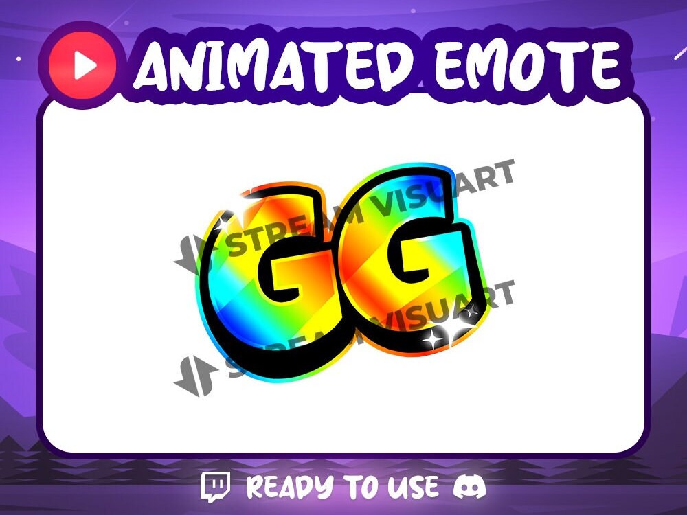 GG Animated Emote Twitch Emotes Good Game Rainbow Winner ...