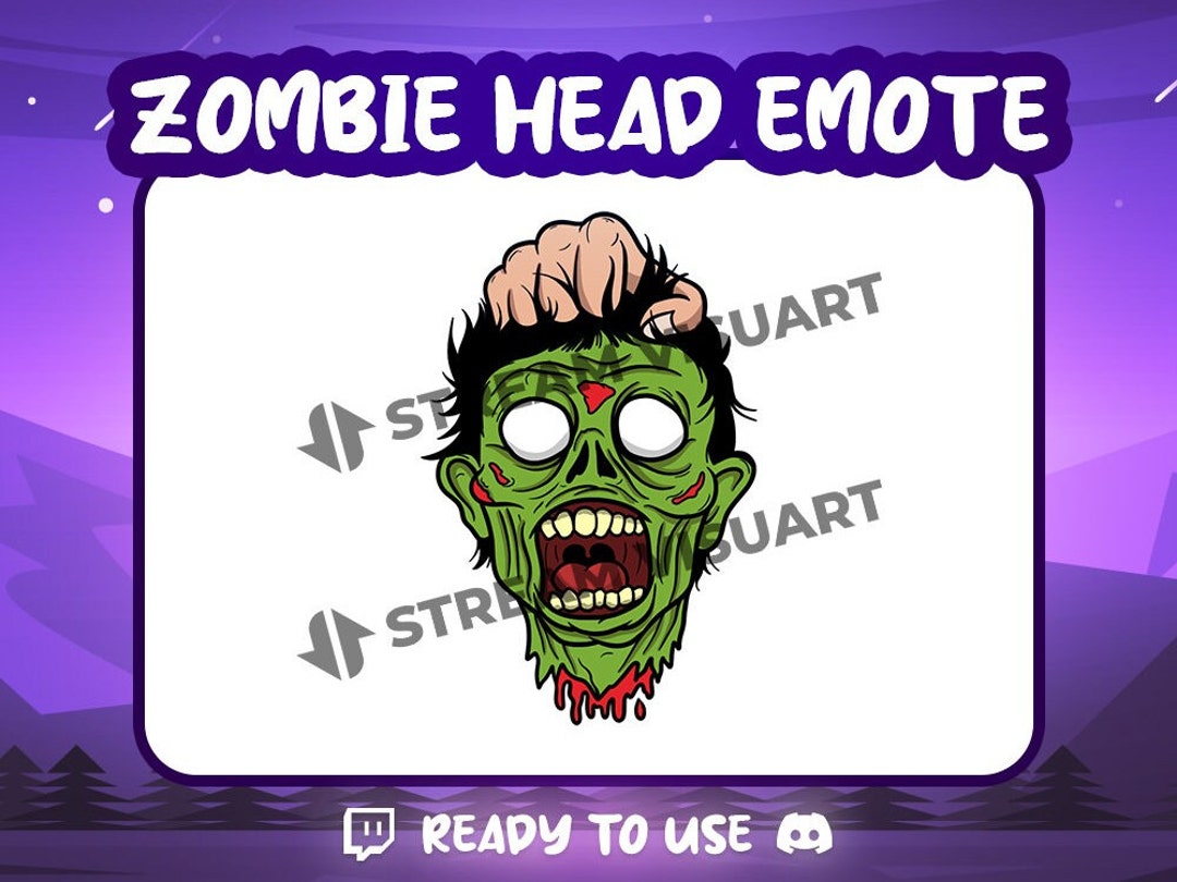 Zombie Head Twitch Emote Discord Emoji Kick Subscriber Horror ...