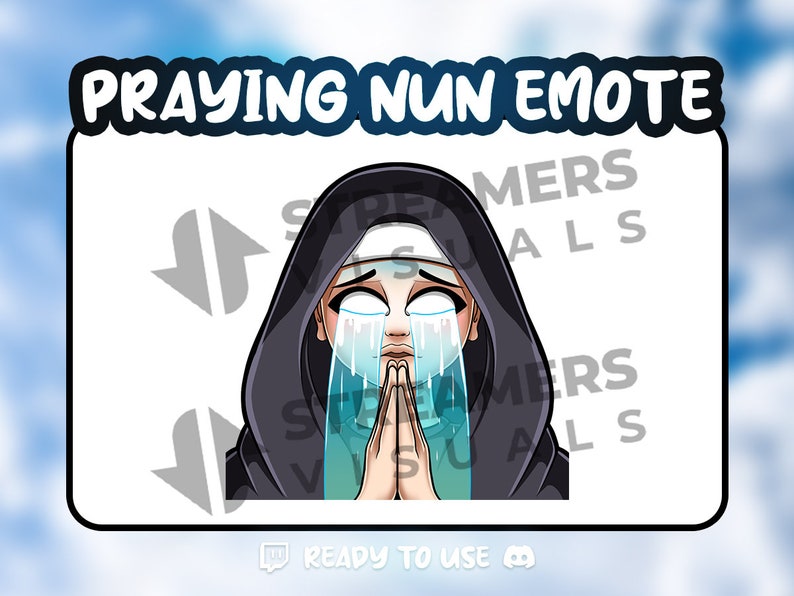 Praying Nun Twitch Emote Discord Emoji Kick Subscriber Cry Sad Horror ...