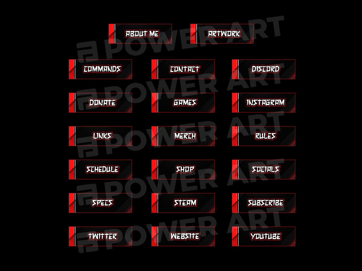 Ninja Twitch Panels X20 Pack Japan Red Black Gaming Stream Design ...