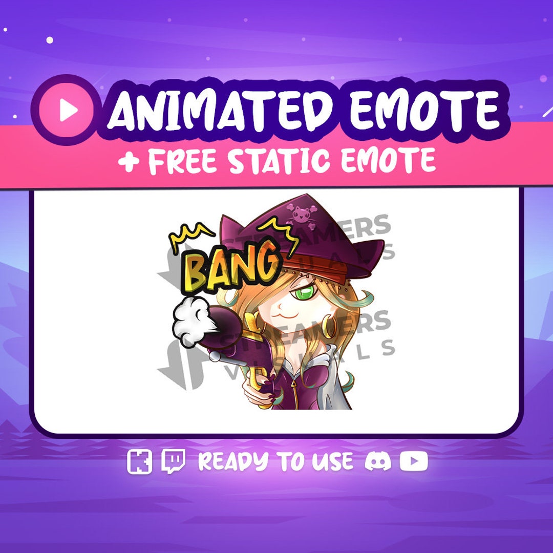 Pirate Girl Bang Animated Emote Twitch Emotes Miss Fortune Gun Treasure ...