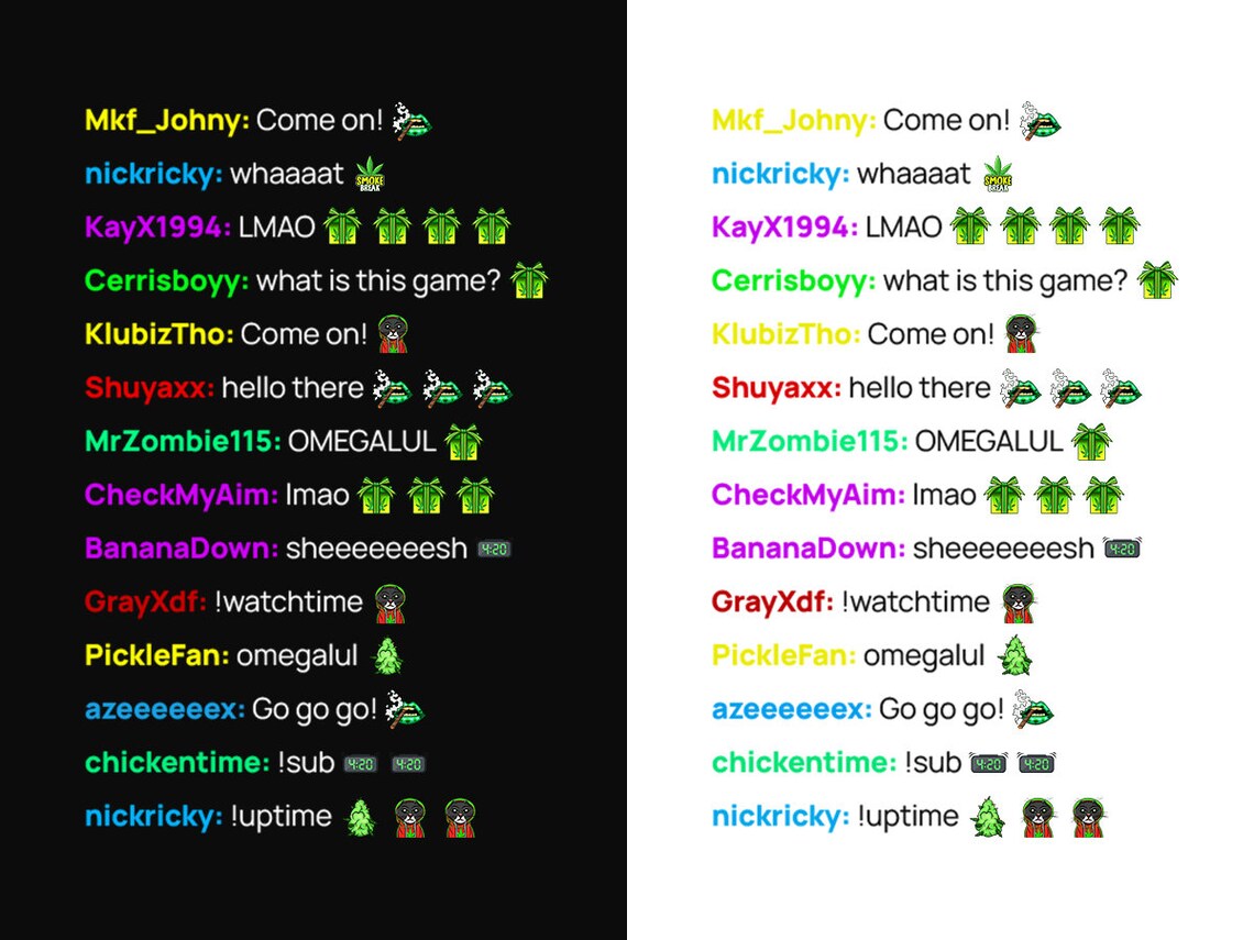 Weed Twitch Emotes Pack, 420 Green Graphics (instant Download) - Etsy