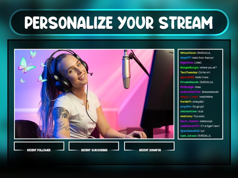 Butterfly Animated Stream Decoration Fairy Magic Mystical Streamer Gift ...