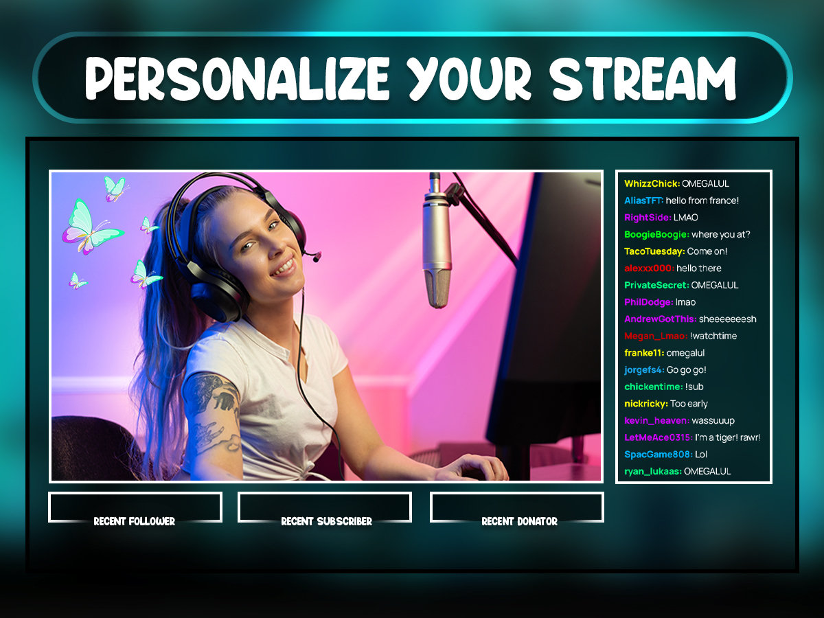 Butterfly Animated Stream Decoration: Magic Twitch Overlay (digital) - Etsy
