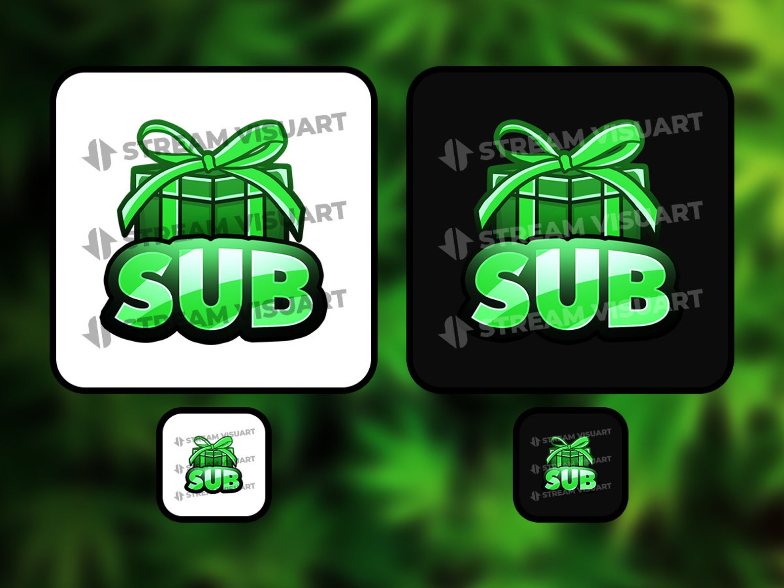 Weed Twitch Emotes Pack 6x Plant 420 High Blunt Sub Cat Green Cool BRB ...