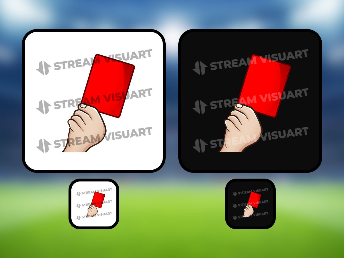 Soccer Card Twitch Emotes Pack 2x Football Fault Sports Player Red ...