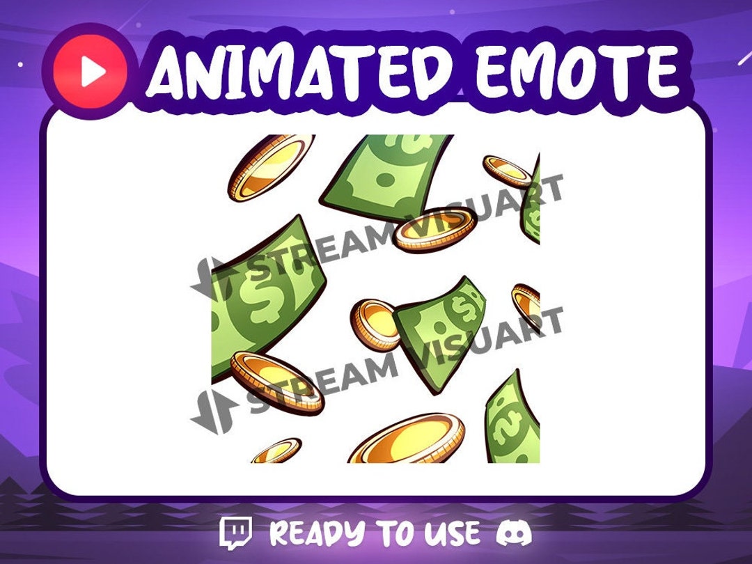 Money Rain Animated Emote Twitch Emotes Currency Cash Storm Affiliate ...