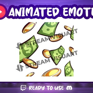 Money Rain Animated Emote Twitch Emotes Currency Cash Storm Affiliate ...