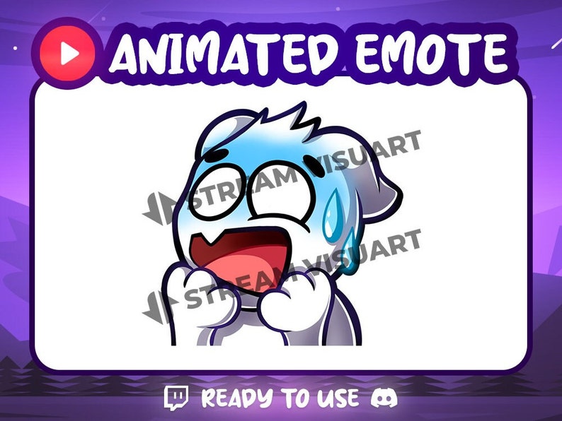 White Cat Fear Animated Emote Twitch Emotes Anxiety Dread Terror Panic ...