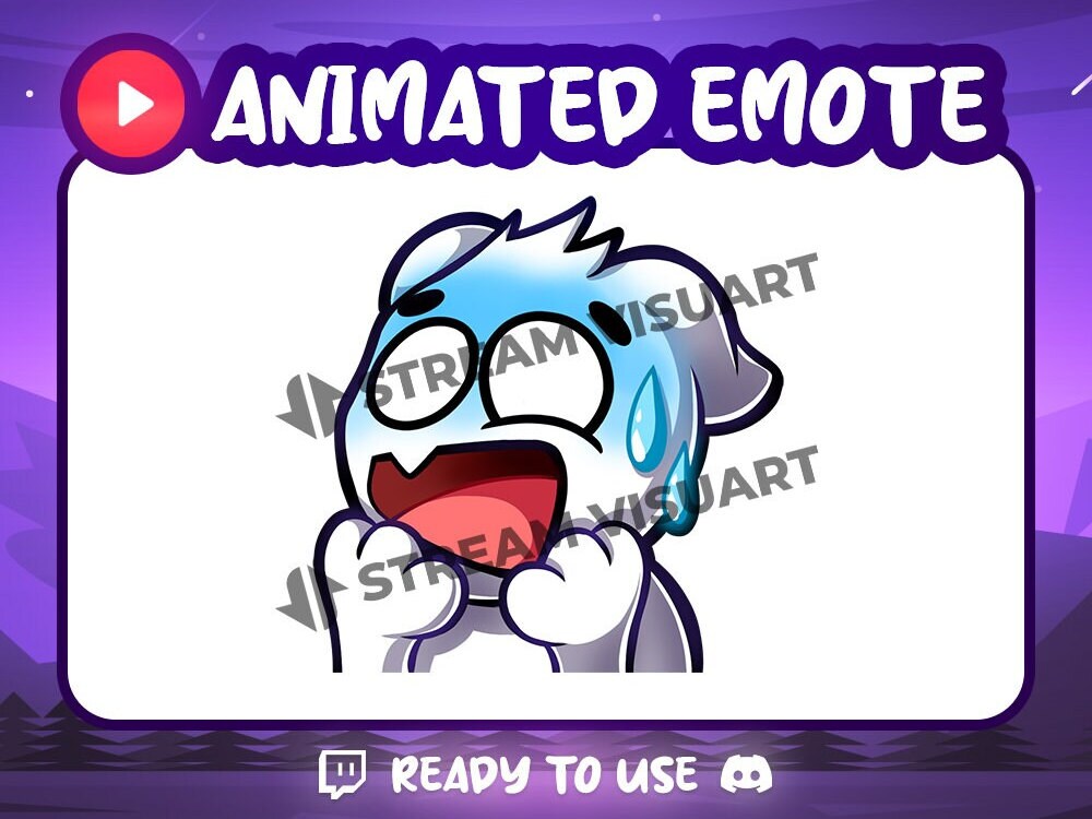 White Cat Fear Animated Emote Twitch Emotes Anxiety Dread Terror Panic ...