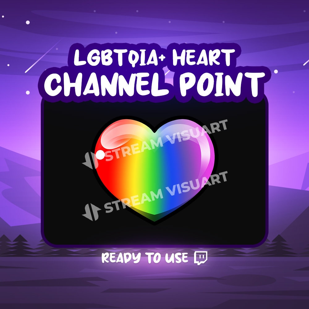 Rainbow Heart Twitch Emote Discord Emoji Kick Subscriber Colors LGBTQIA ...