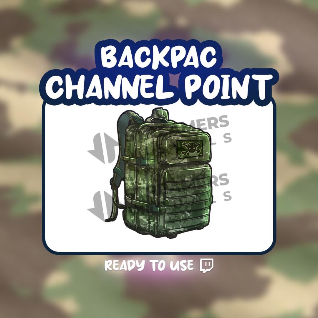 Backpack Twitch Channel Point Icon: FPS Shooting Military (digital ...