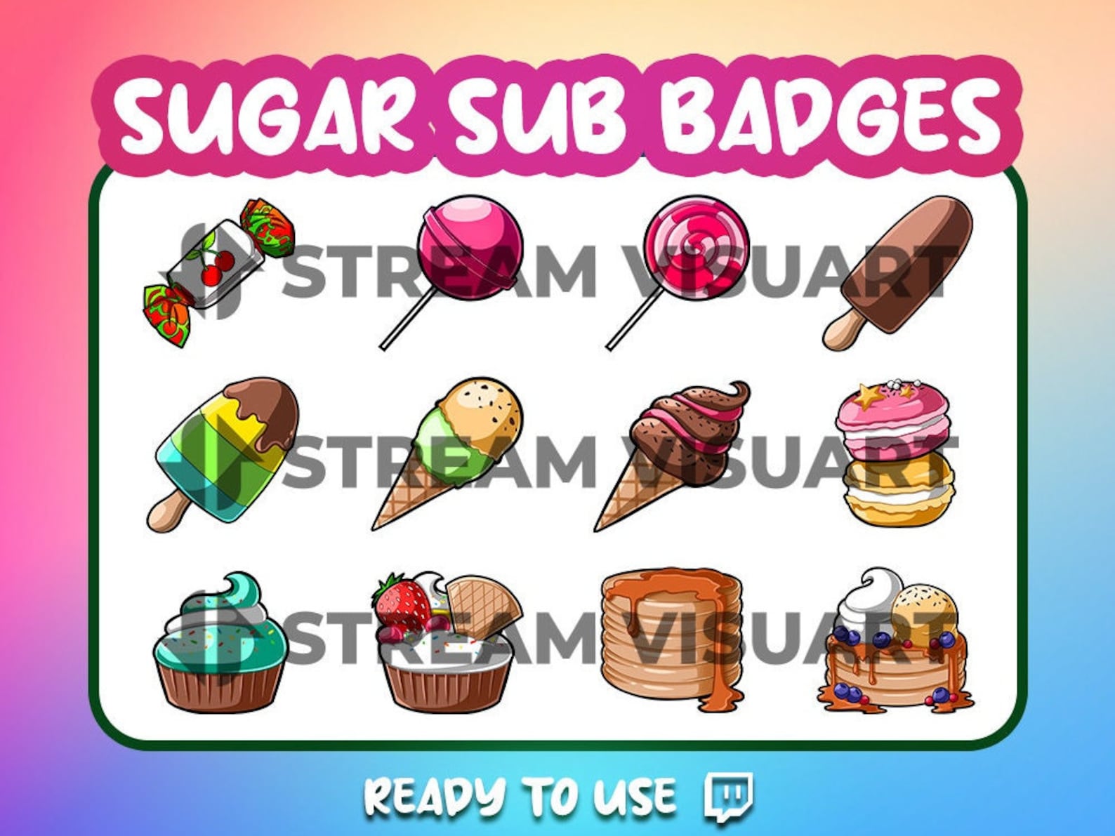Candy Twitch Sub Badges: Sweets & Treats (digital Download) - Etsy
