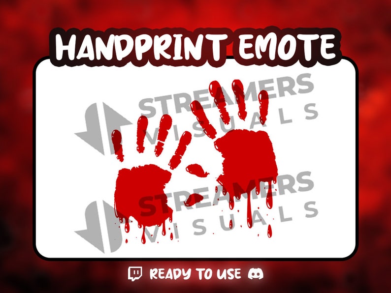 Handprint Twitch Emote Discord Emoji Kick Subscriber Horror Blood Red ...