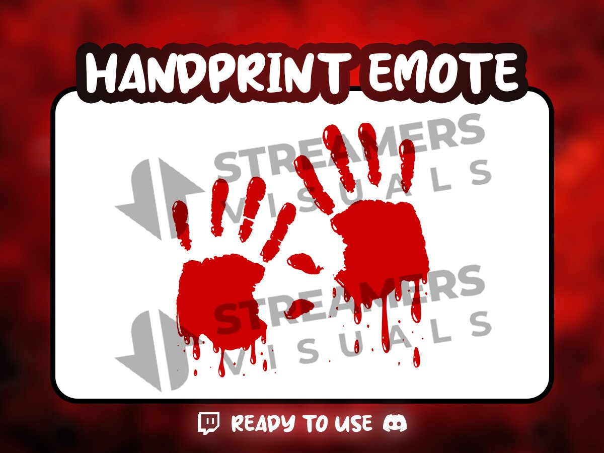 Handprint Twitch Emote Discord Emoji Kick Subscriber Horror Blood Red ...