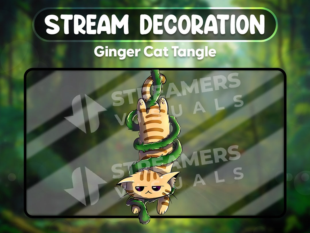 Ginger Cat Tangle Animated Stream Decoration Hanging Cute Streamer Gift ...