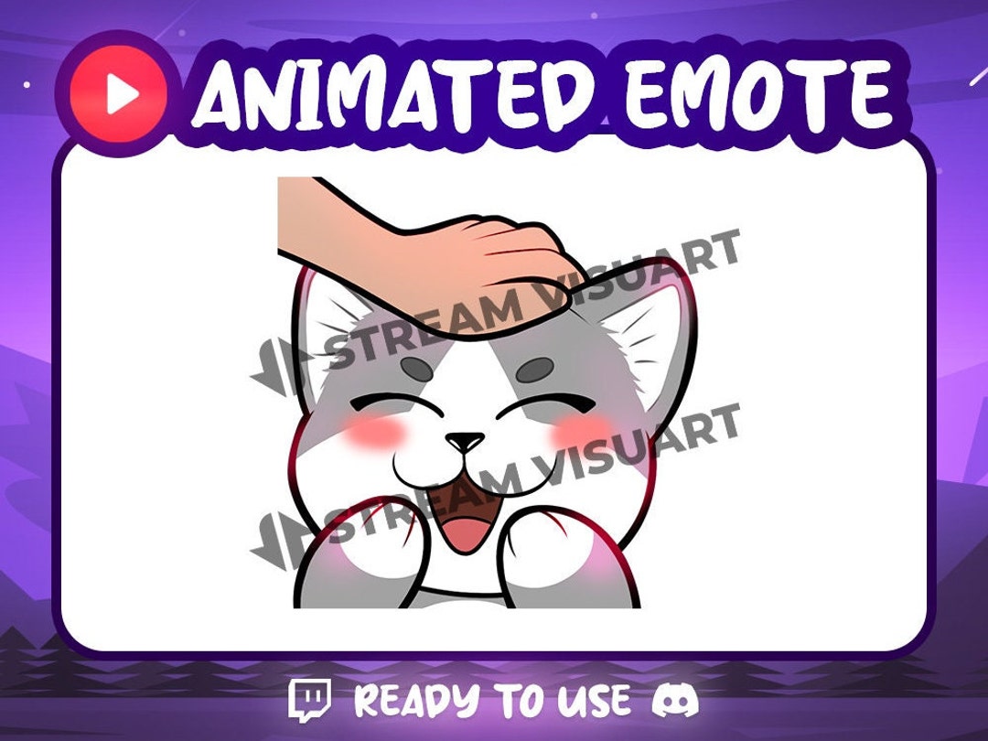 Grey Cat Hug Animated Emote Twitch Emotes Cute Kawaii Feline Adorable ...