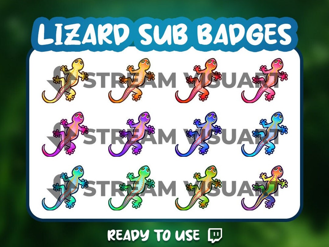 Lizard Twitch Sub Badges Reptile Gecko Chameleon Dragon Iguana ...