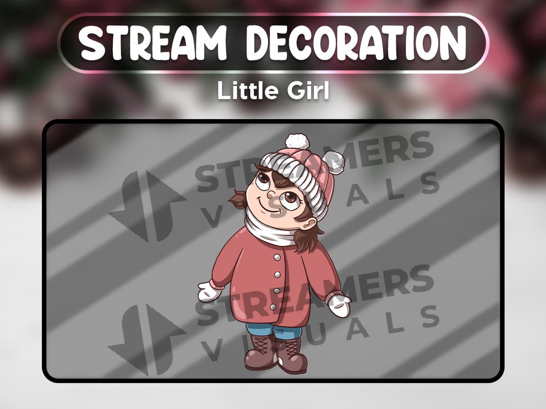 Little Girl Animated Stream Decoration Xmas Christmas Streamer Cute Gift Aesthetic Twitch Gaming ...